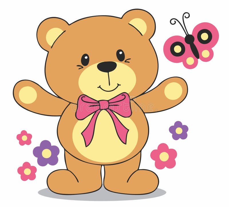 Cute Teddy Print Vector Art Stock Vector - Illustration of tropical ...