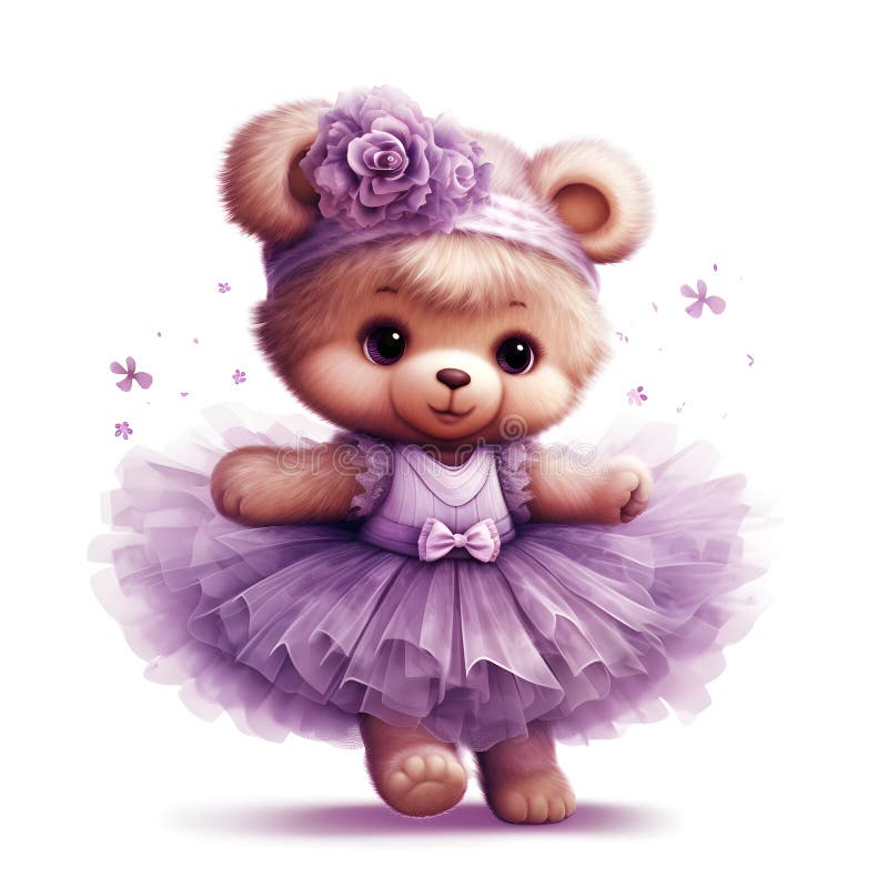 Cute teddy tutu art stock illustration. Illustration of pajama - 286634964