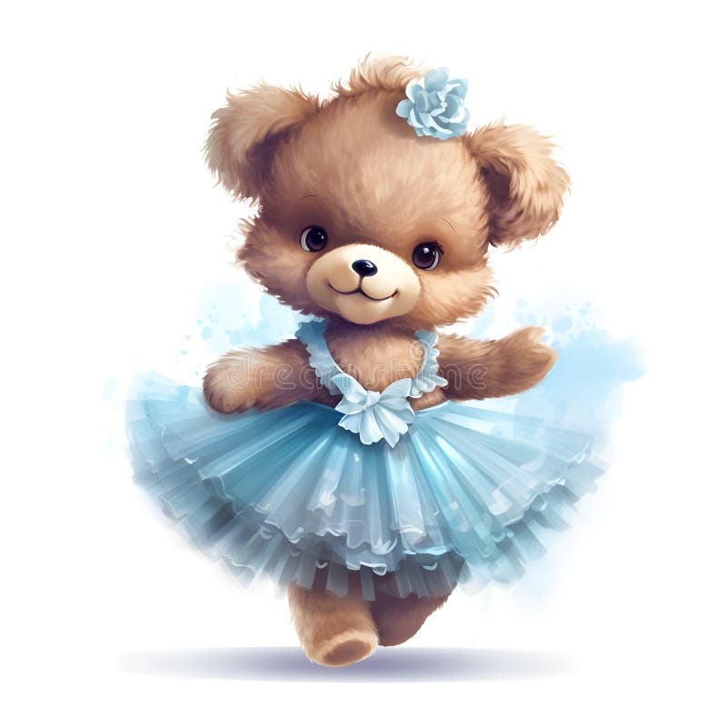 Cute teddy tutu art stock illustration. Illustration of fashion - 286713350