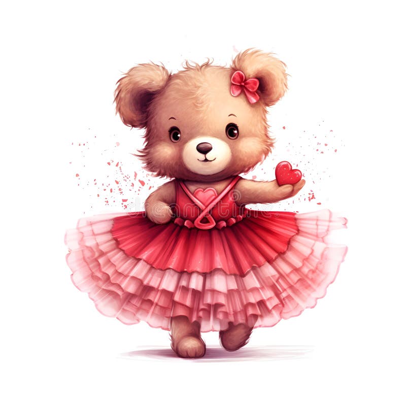 Cute teddy tutu pose stock illustration. Illustration of symbol - 286677742