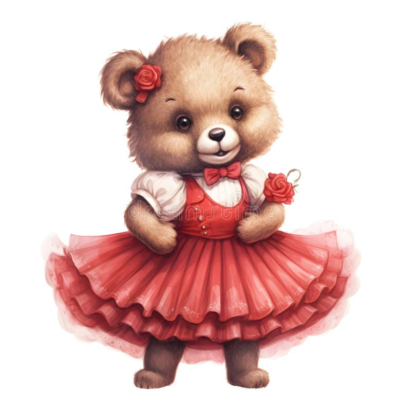 Cute teddy tutu pose stock illustration. Illustration of quote - 286712133