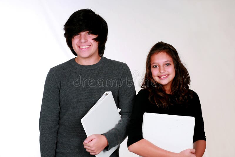 Cute teen students stock photo. Image of space, studio - 7235190
