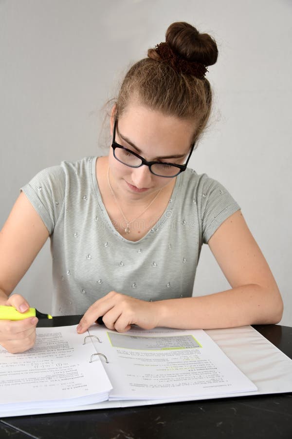 Female Student Learning for Exam Stock Photo - Image of book, modern ...