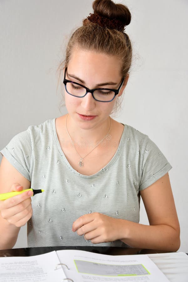 Female Student Learning for Exam Stock Photo - Image of modern, beauty ...