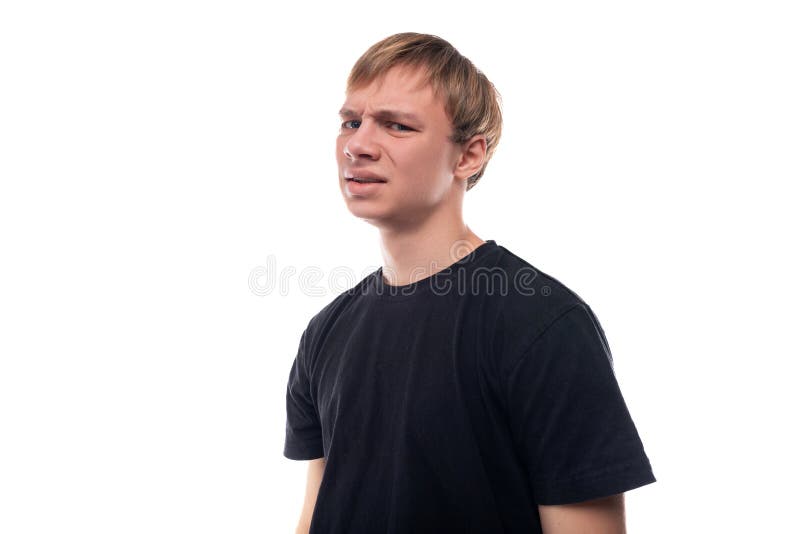 Cute Teenager Boy Feeling Sad Stock Image - Image of portrait, fashion ...
