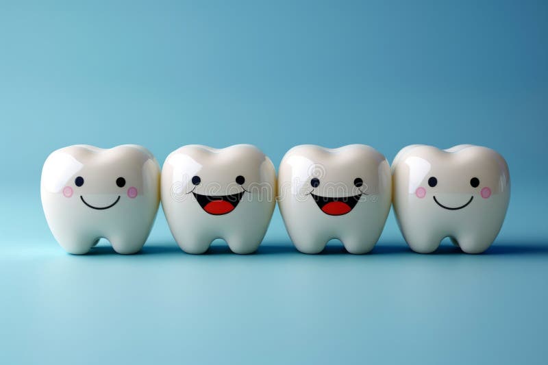 Cute Teeth Smiling on a Pink Background Stock Image - Image of medicine ...