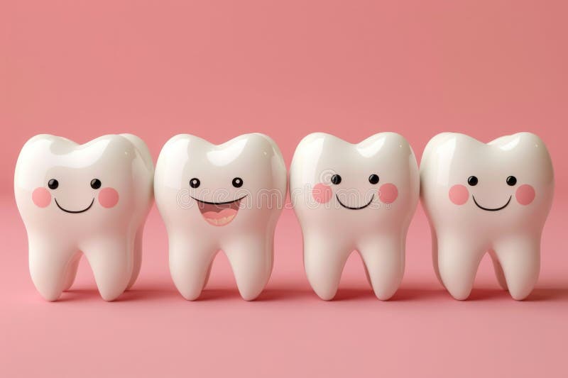 Cute Teeth Smiling on a Pink Background Stock Photo - Image of pink ...