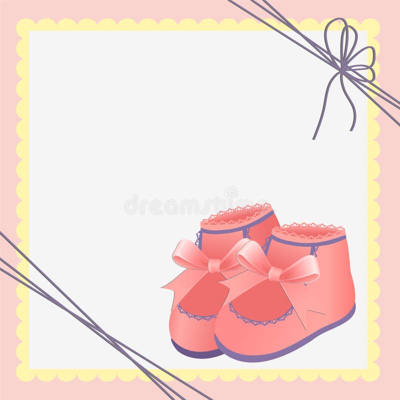 Cute Template for Baby Card Stock Vector - Illustration of color, card ...