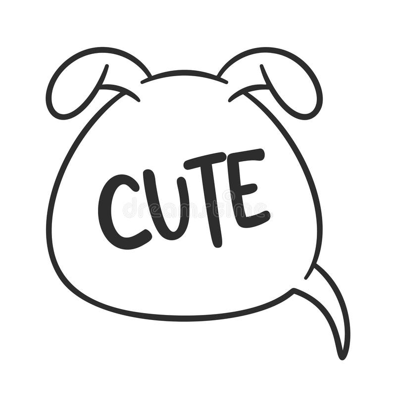 Cute Text Doggy Speech Bubble Stock Illustration - Illustration of cute ...