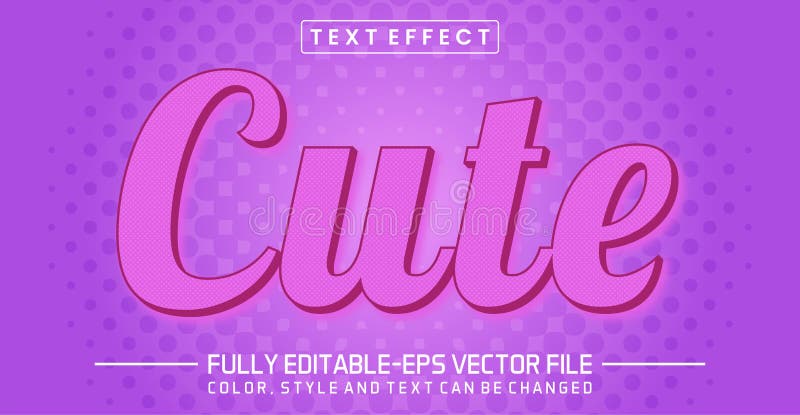 Cute Text Editable Style Effect Stock Vector - Illustration of vector ...