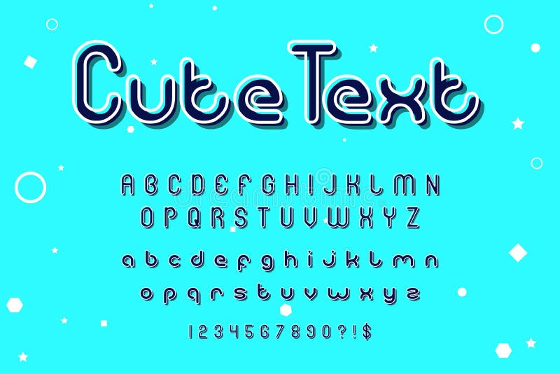 Cute Text, Feminine Alphabet, Cute Text, Cute Alphabet Stock Vector ...