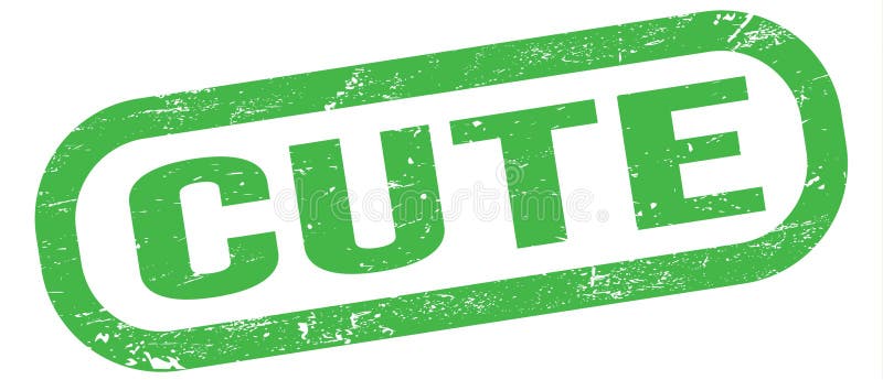 CUTE, Text on Green Rectangle Stamp Sign Stock Illustration ...