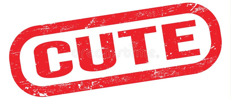 CUTE, Text on Red Rectangle Stamp Sign Stock Illustration ...