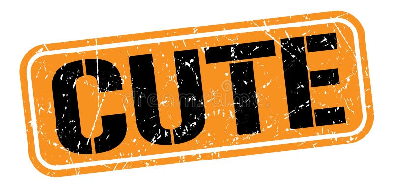 CUTE Text Written on Orange-black Stamp Sign Stock Illustration ...