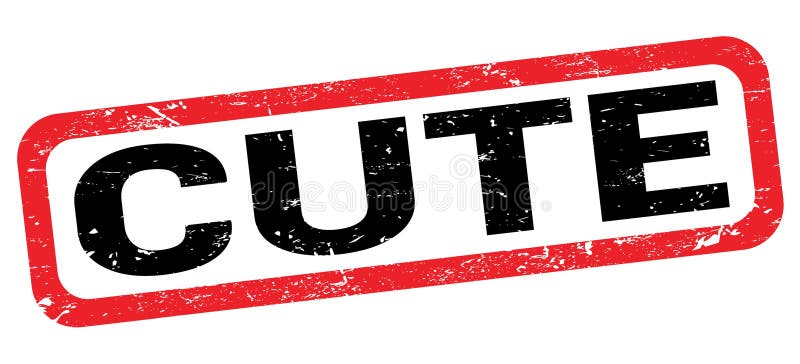 CUTE Text Written on Red-black Rectangle Stamp Stock Photo - Image of ...