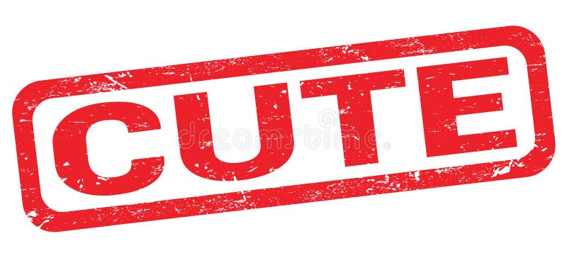 CUTE Text Written on Red Rectangle Stamp Stock Illustration ...