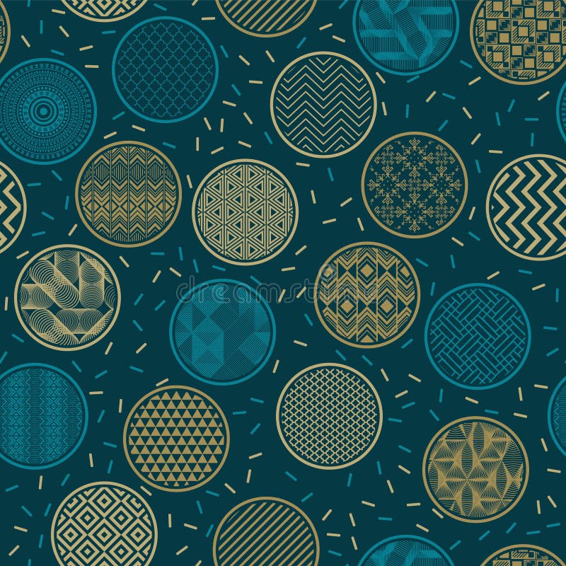 Cute Textile Swatch Geometric Endless Pattern. Circular Shapes with ...