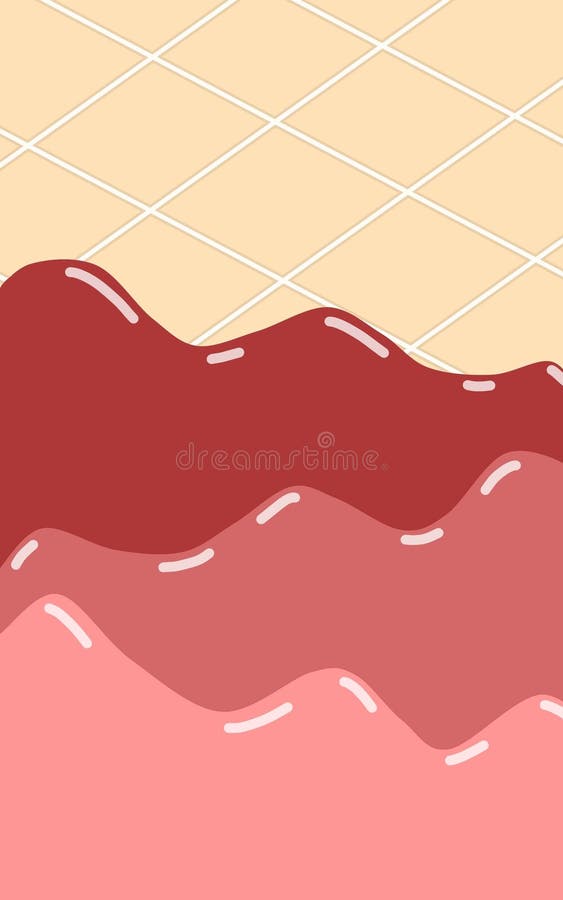 Cute Three-layer Ice Cream Wallpaper Stock Illustration - Illustration ...