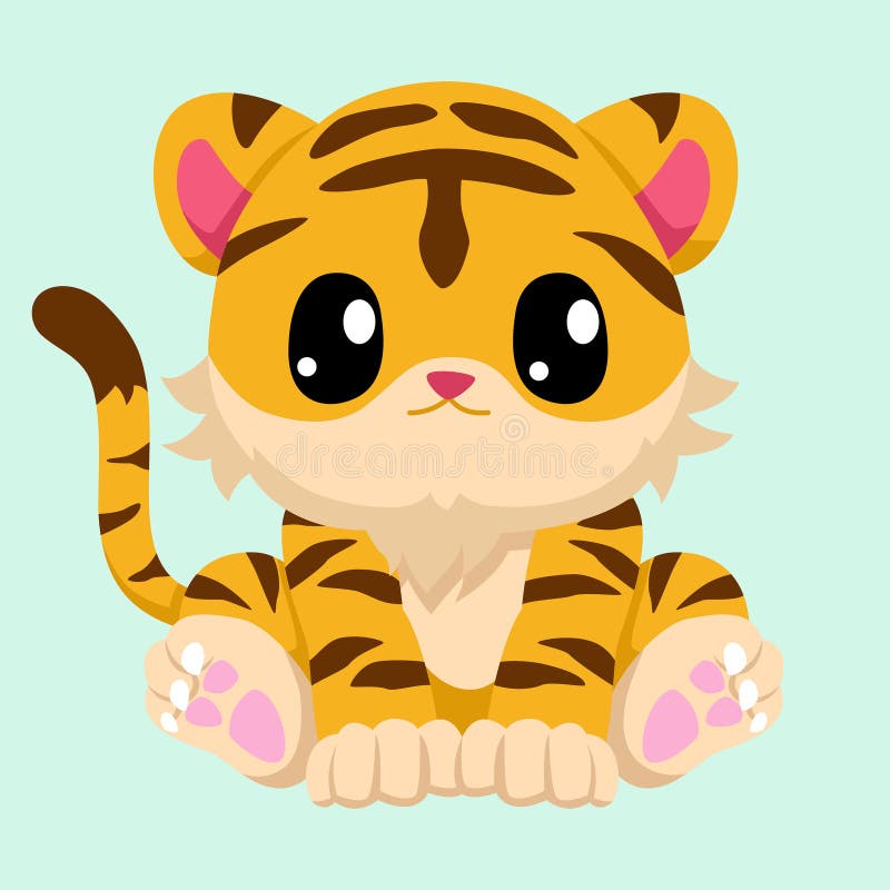 Cute tiger cartoon stock vector. Illustration of happy - 270471430