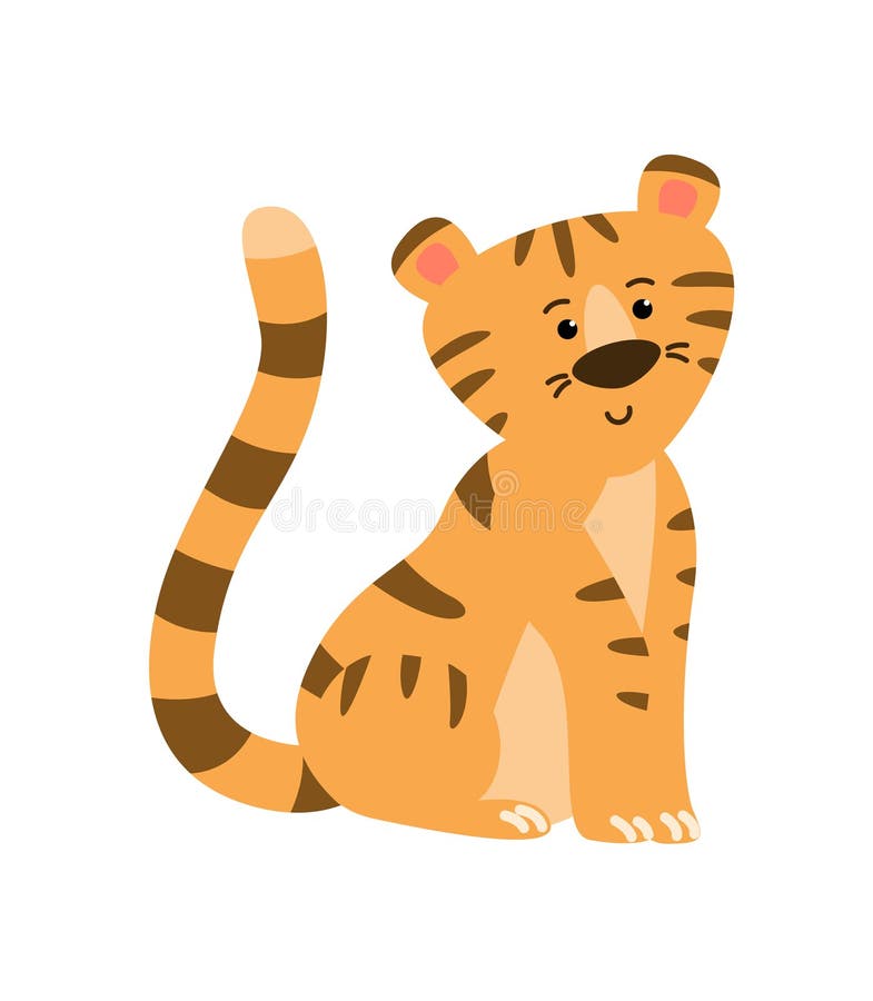 Cute Tiger Character. Vector Illustration Stock Vector - Illustration ...