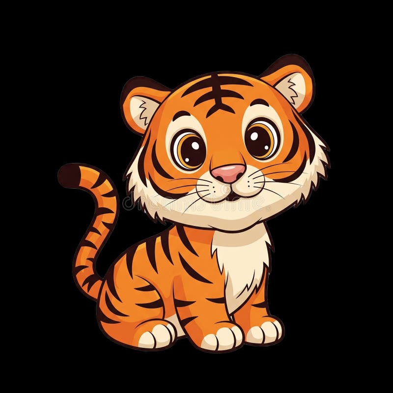 Cute tiger chibi for kids stock image. Image of tiger - 391607007