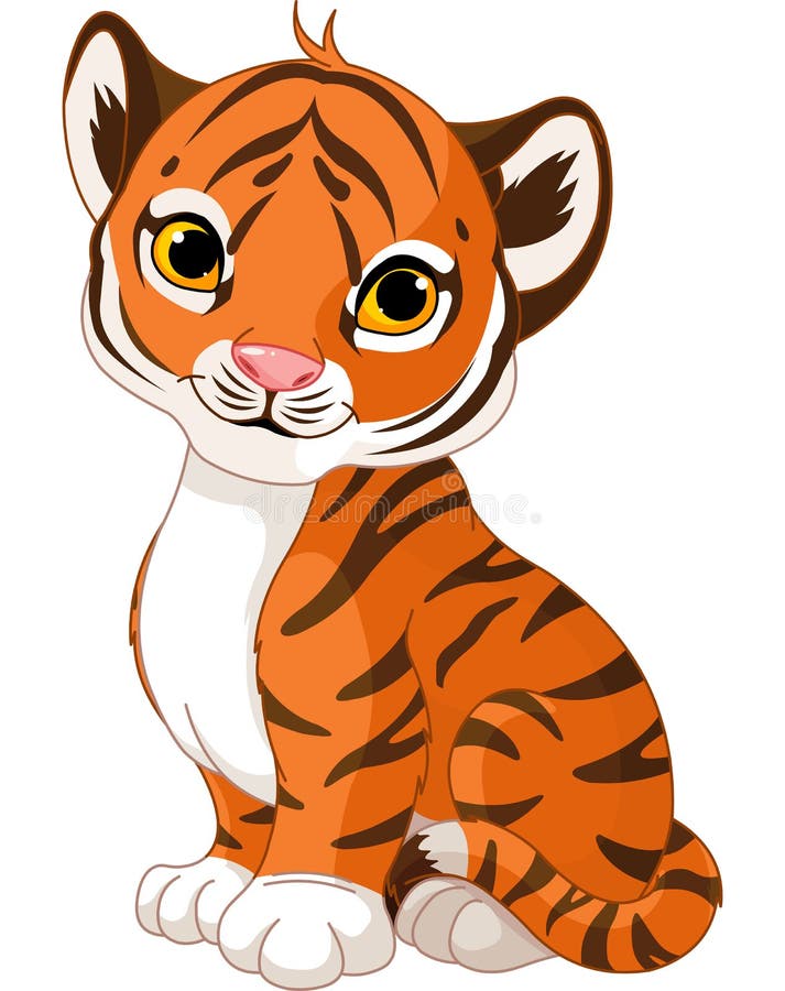 Cute tiger cub stock vector. Illustration of black, cute - 26780082