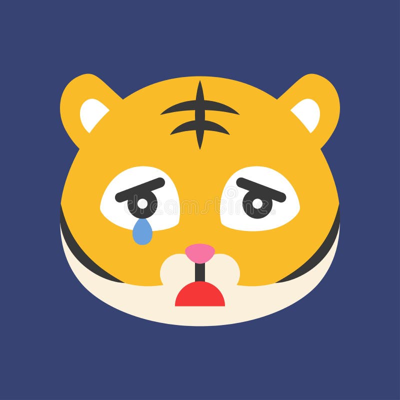 Cute Tiger Emoticon, Flat Style Vector Illustration Stock Vector ...