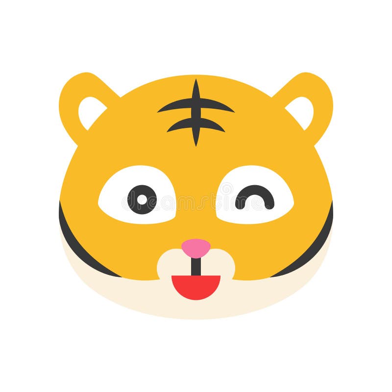 Cute Tiger Emoticon, Flat Style Vector Illustration Stock Vector ...
