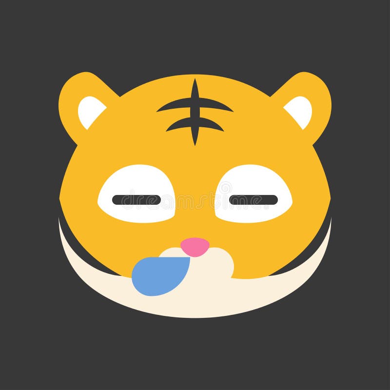 Cute Tiger Emoticon, Flat Style Vector Illustration Stock Vector ...