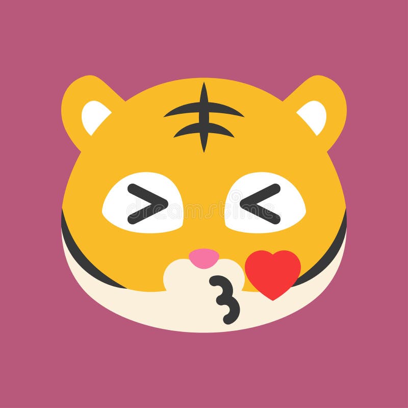 Cute Tiger Emoticon, Flat Style Vector Illustration Stock Vector ...