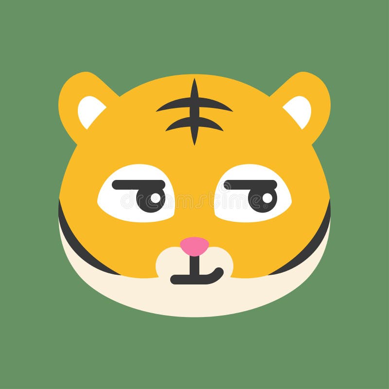 Cute Tiger Emoticon, Flat Style Vector Illustration Stock Vector ...