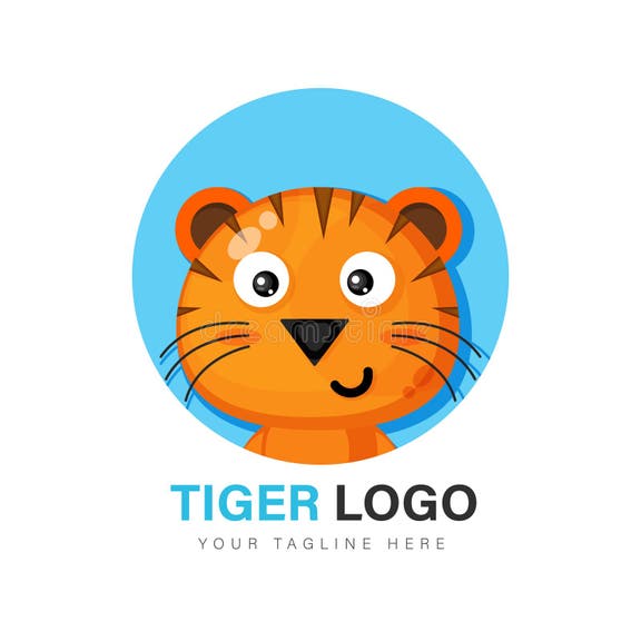Cute tiger logo design stock vector. Illustration of print - 196691381