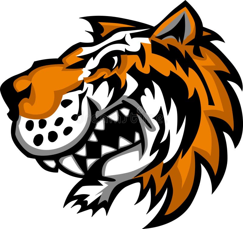 Tiger Mascot Pouncing Vector Logo Stock Vector - Illustration of growl ...