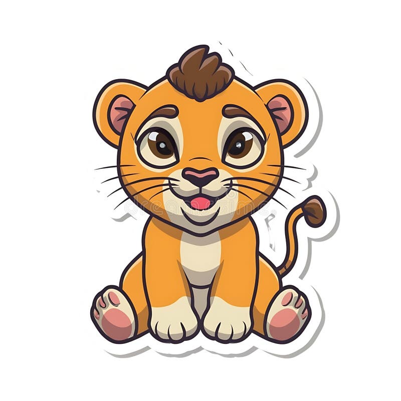 Cute tiger sticker stock photo. Illustration of sticker - 299497156