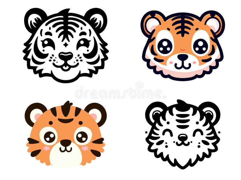 Cute Tiger Vector Sweet Design Art Using Design Purpose Stock Vector ...