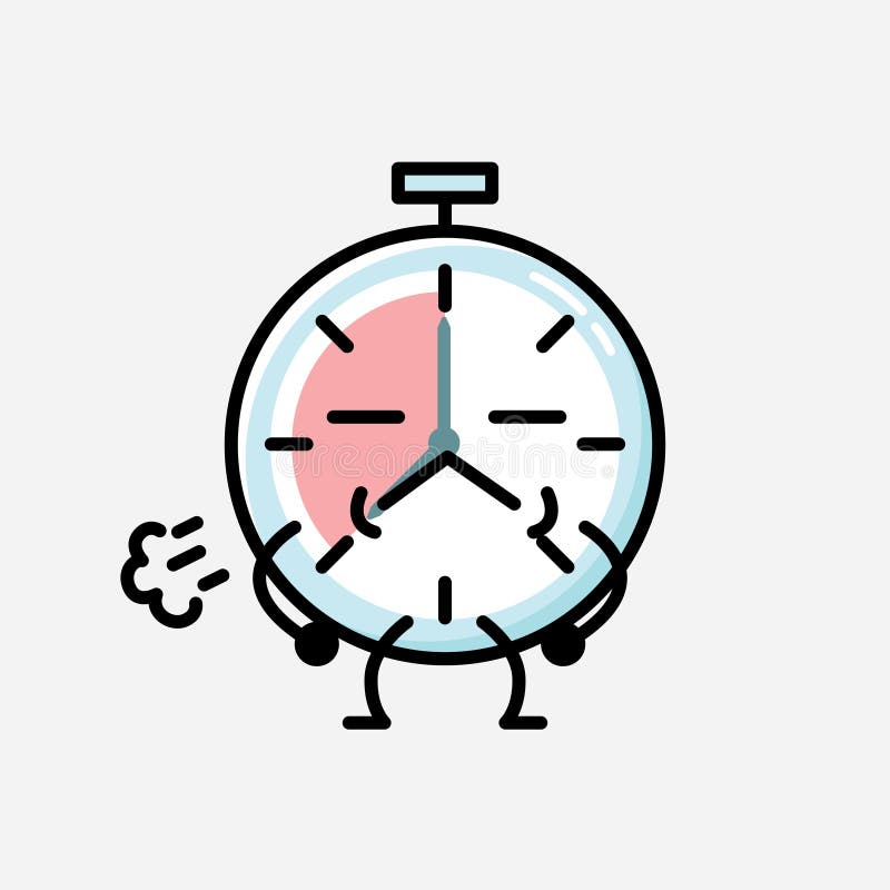 Cute Timer Clock Mascot Vector Character in Flat Design Style Stock ... Cute Timer Clock Mascot Vector Character in Flat Design Style Stock ...