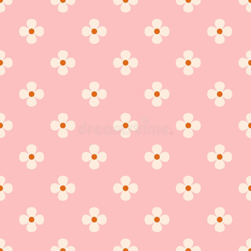 Cute Tiny Flowers. Daisy Pink Seamless Pattern Stock Vector ...