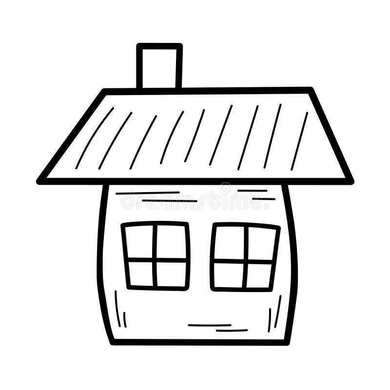Cute Tiny House in Doodle Style. Sweet Home Stock Vector - Illustration ...