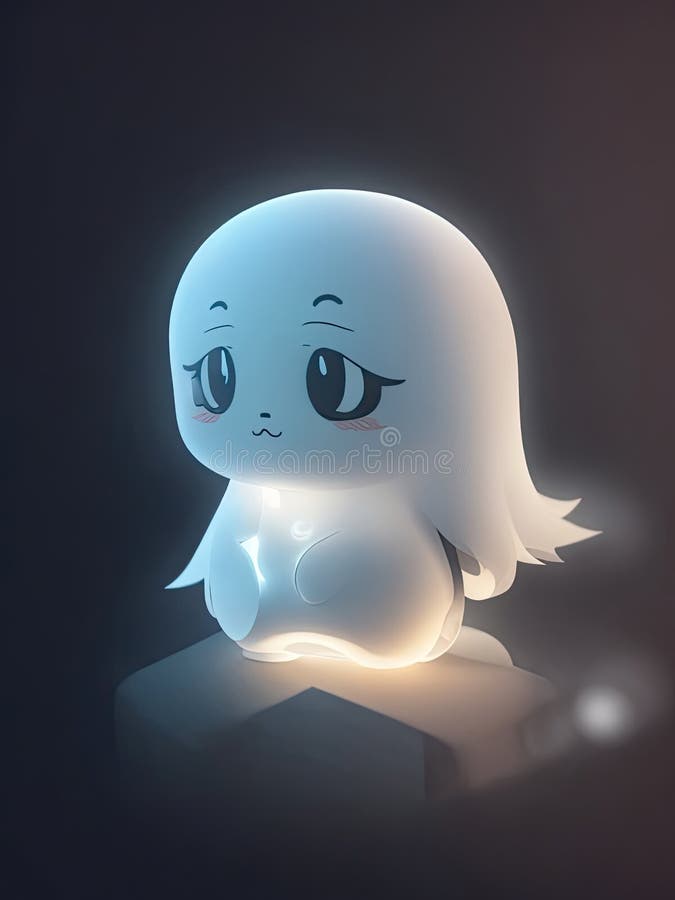 Cute Tiny Hyper Realistic Anime Ghost. AI GENERATED Stock Illustration ...
