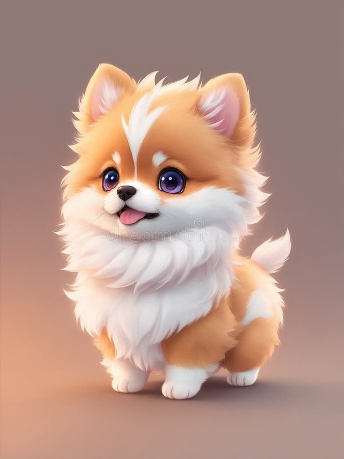 Cute Tiny Hyperrealistic Anime Dog from Pokemon. Generate Ai. Stock ...