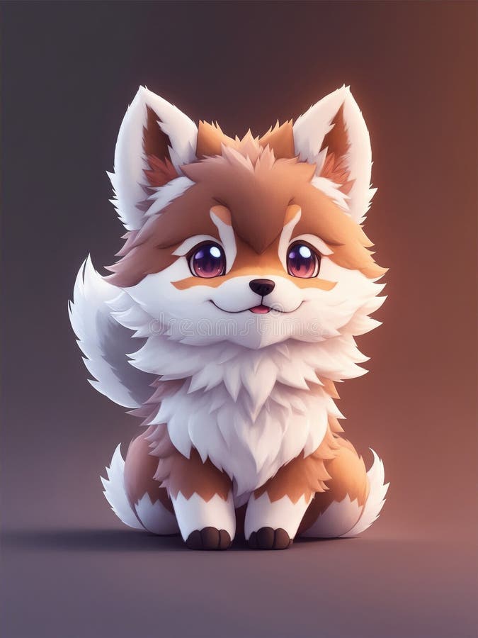 Cute Tiny Hyperrealistic Anime Wolf from Pokemon. Generate Ai. Stock ...