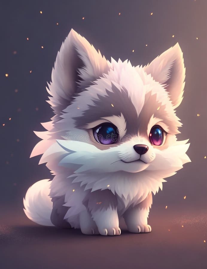 Cute Tiny Hyperrealistic Anime Wolf from Pokemon. Generative AI Stock ...