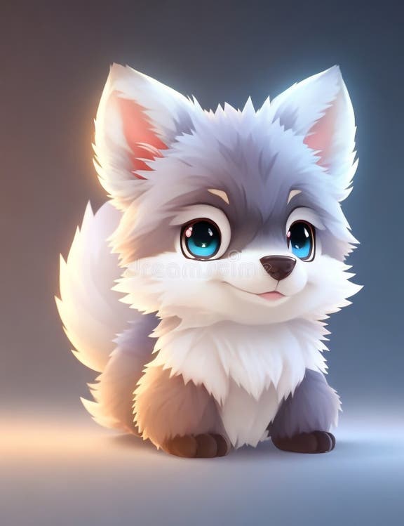 Cute Tiny Hyperrealistic Anime Wolf from Pokemon. Generative AI Stock ...
