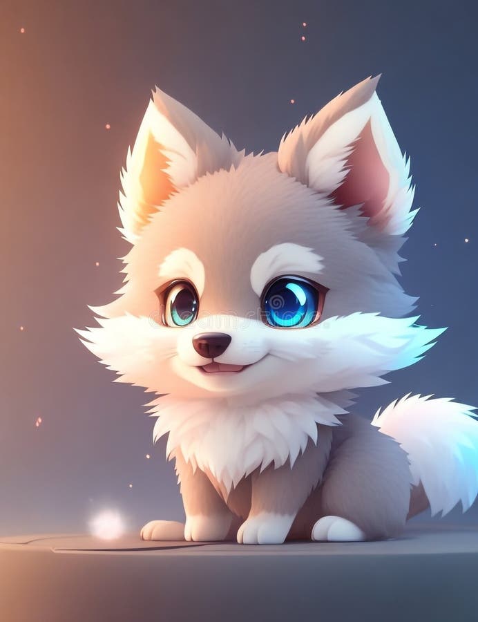 Cute Tiny Hyperrealistic Anime Wolf from Pokemon. Generative AI Stock ...