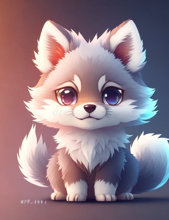 Cute Tiny Hyperrealistic Anime Wolf from Pokemon. Generative AI Stock ...
