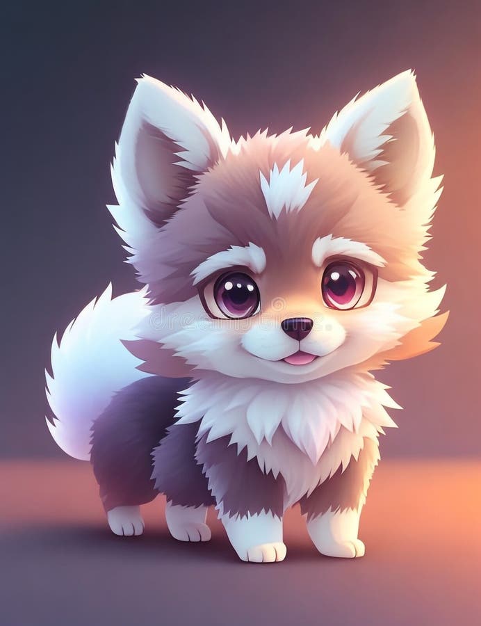 Cute Wolf Cartoon Anime