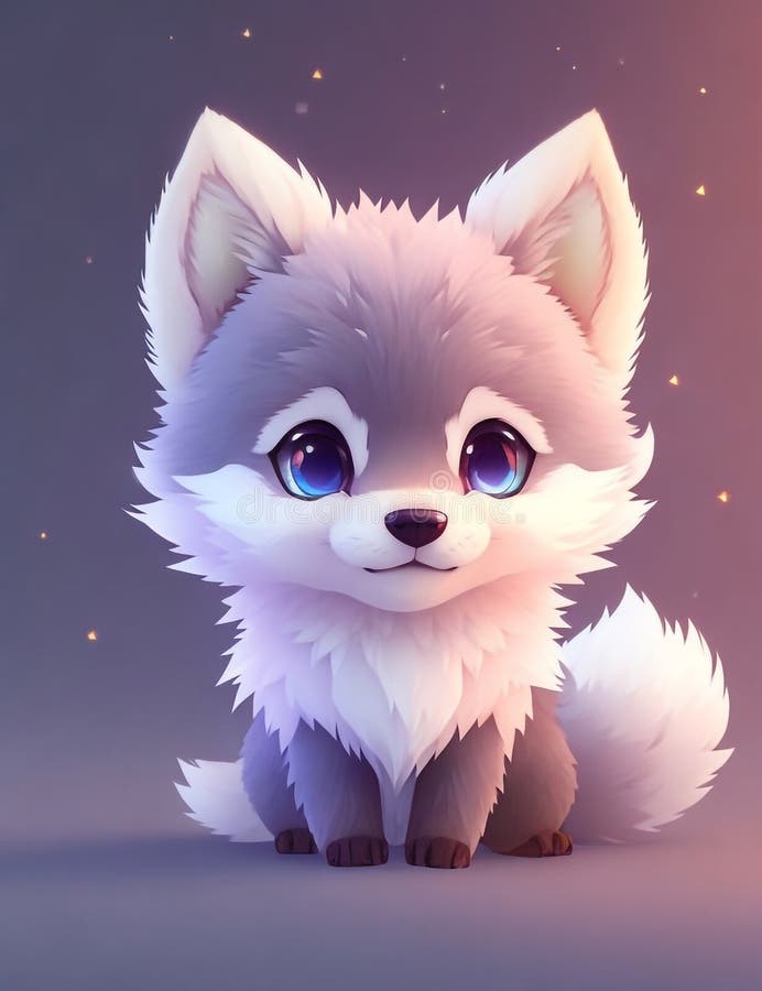 Cute Tiny Hyperrealistic Anime Wolf from Pokemon. Generative AI Stock ...