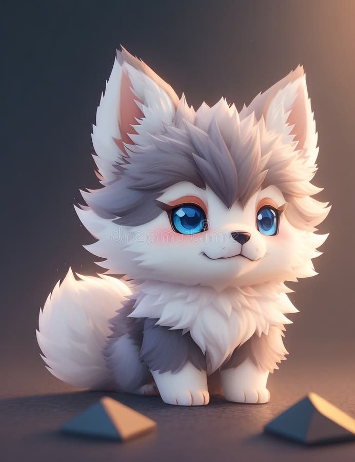 Loup Chibi Gray Wolf Girl | Hevealy Inspired By Masu | Anime Wallpaper