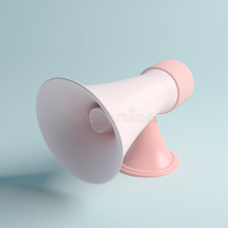 Cute Tiny Isometric Modern Style Megaphone with Generative AI Stock ...
