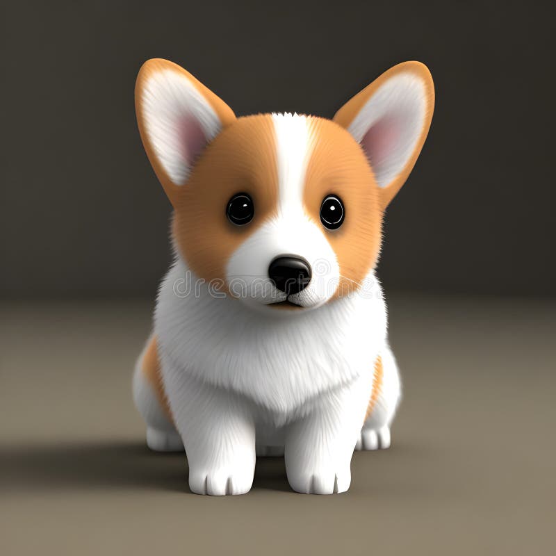 Cute Tiny Little Corgi Cub , Generative AI Stock Illustration ...